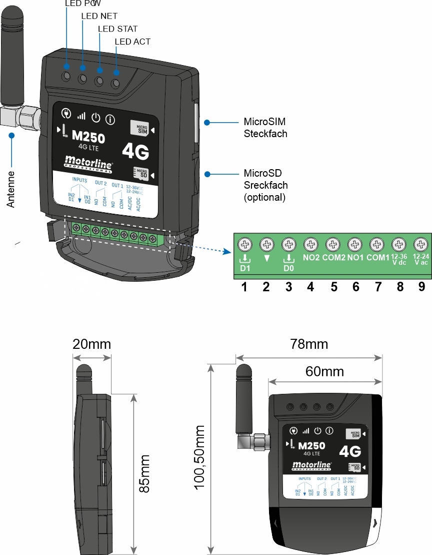 2-Kanal GSM Modul 12-24V mit App incl. Nutzerverwaltung